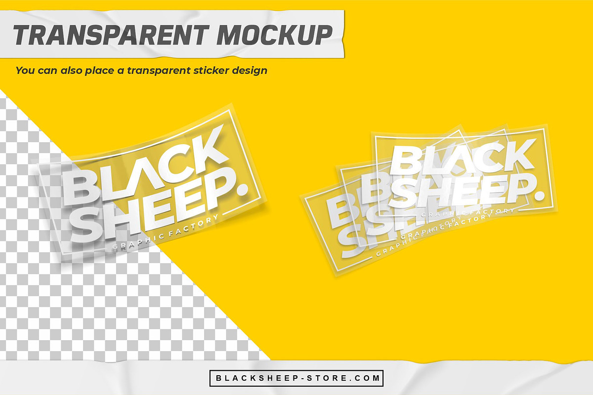 Custom shape Vinyl Sticker Mockup