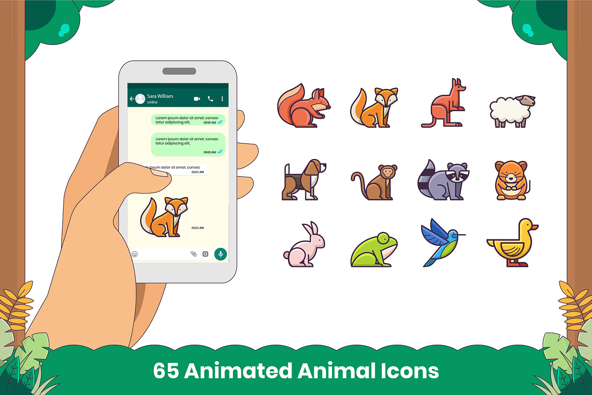 65 Animated Animal Icons, an Icon by Flat Icons