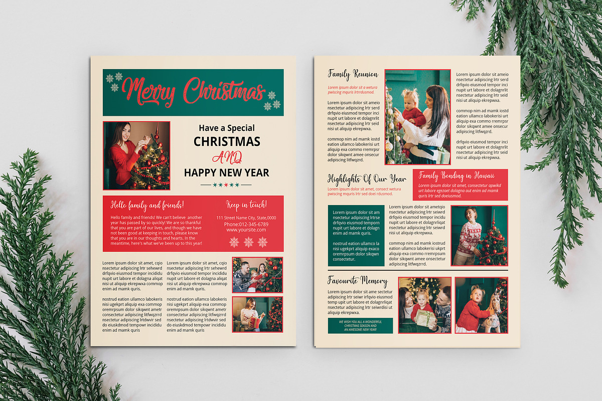 Christmas Newsletter Template, a Stationery Template by Ultimate ...
