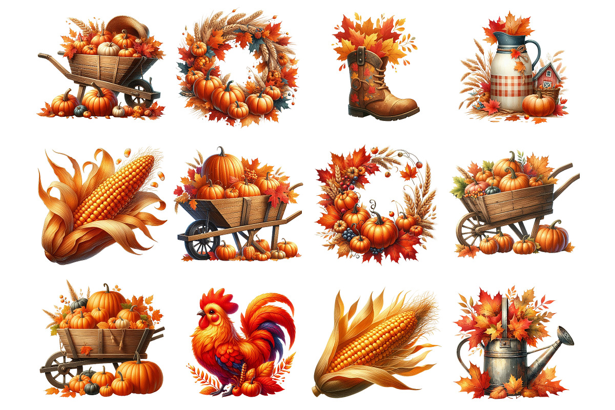 Fall Farm Clipart Bundle, a Graphic by CitraGraphics