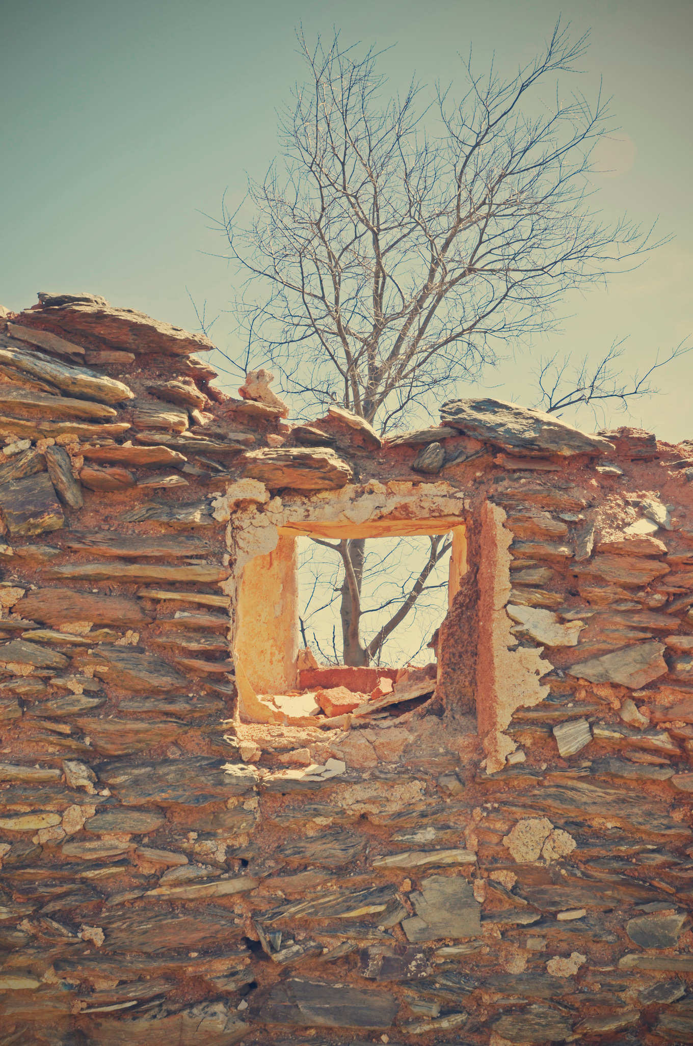 Window of an abandoned house featuring ruins, building, and ...