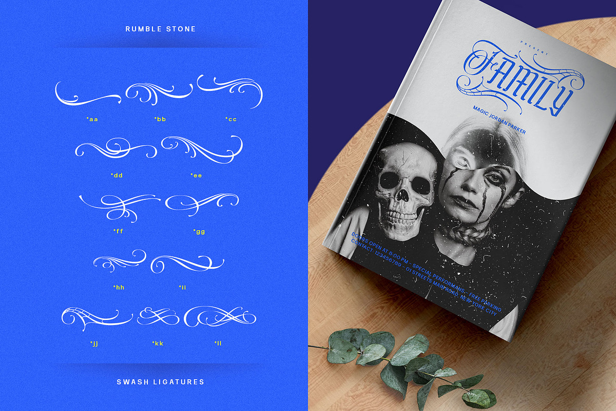 Rumble Stone Typeface, a Blackletter Font by alit design