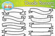 Doodle Ribbons Clipart Set 1, an Illustration by Zip-A-Dee-Doo-Dah Designs