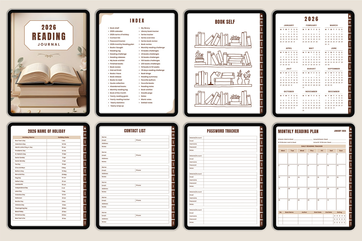 2026 Digital Reading Journal Bundle