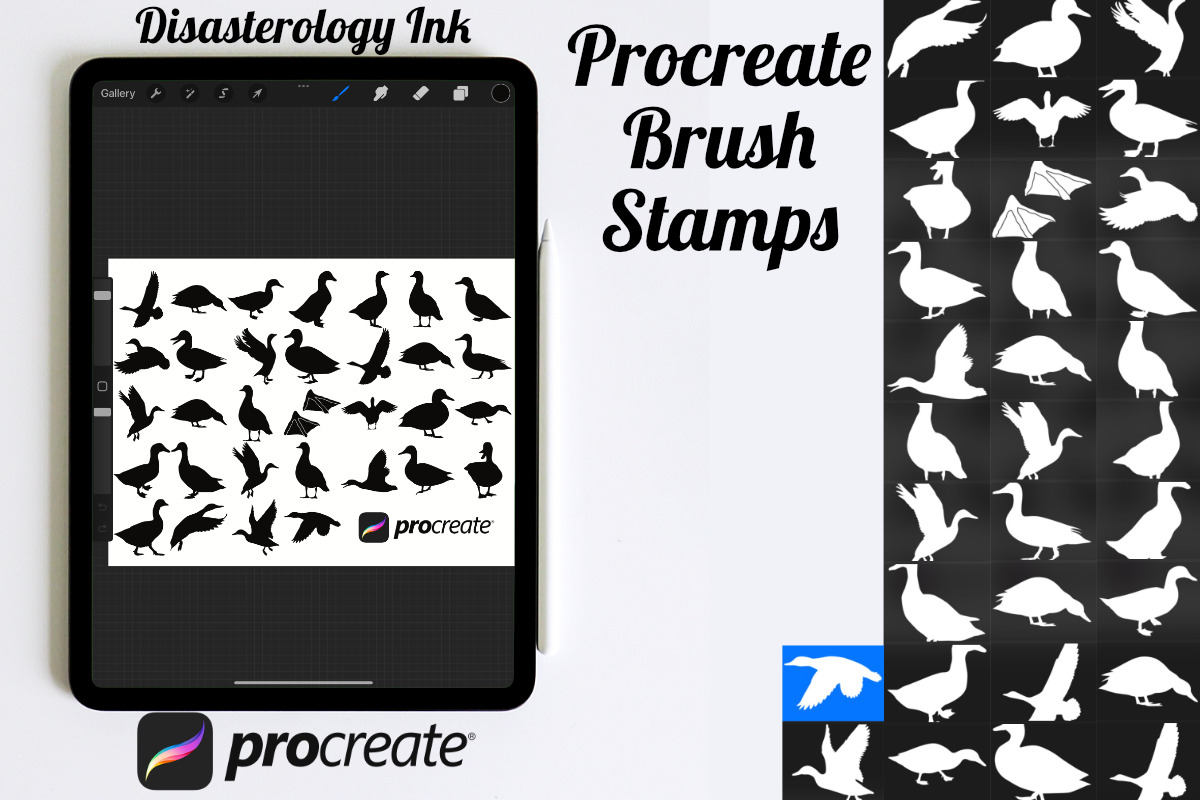 Duck Silhouettes Set 1 Procreate, a Brush Add-On by Disasterology Ink