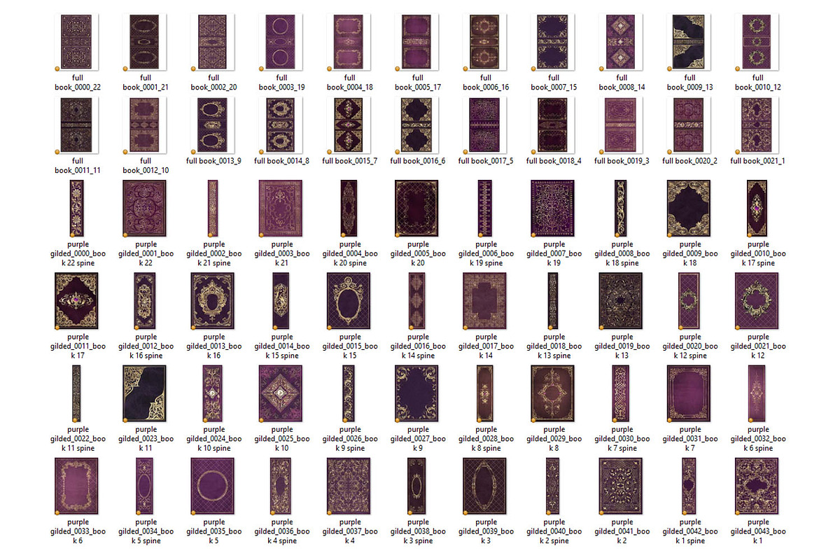 Gilded Purple Book Covers, a Texture Graphic by Digital Curio ...