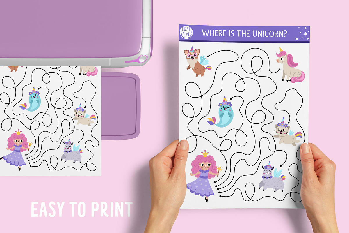 Unicorn games and activities, an Education Illustration by Lexi Claus