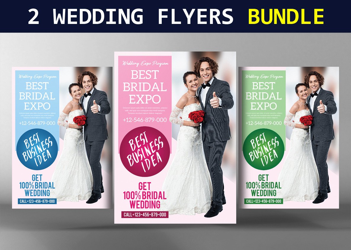 2 Wedding Flyers Bundle, a Flyer Template by graphicforest