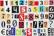Ransom note cutouts Numbers PSD PNG | Graphic Objects ~ Creative Market