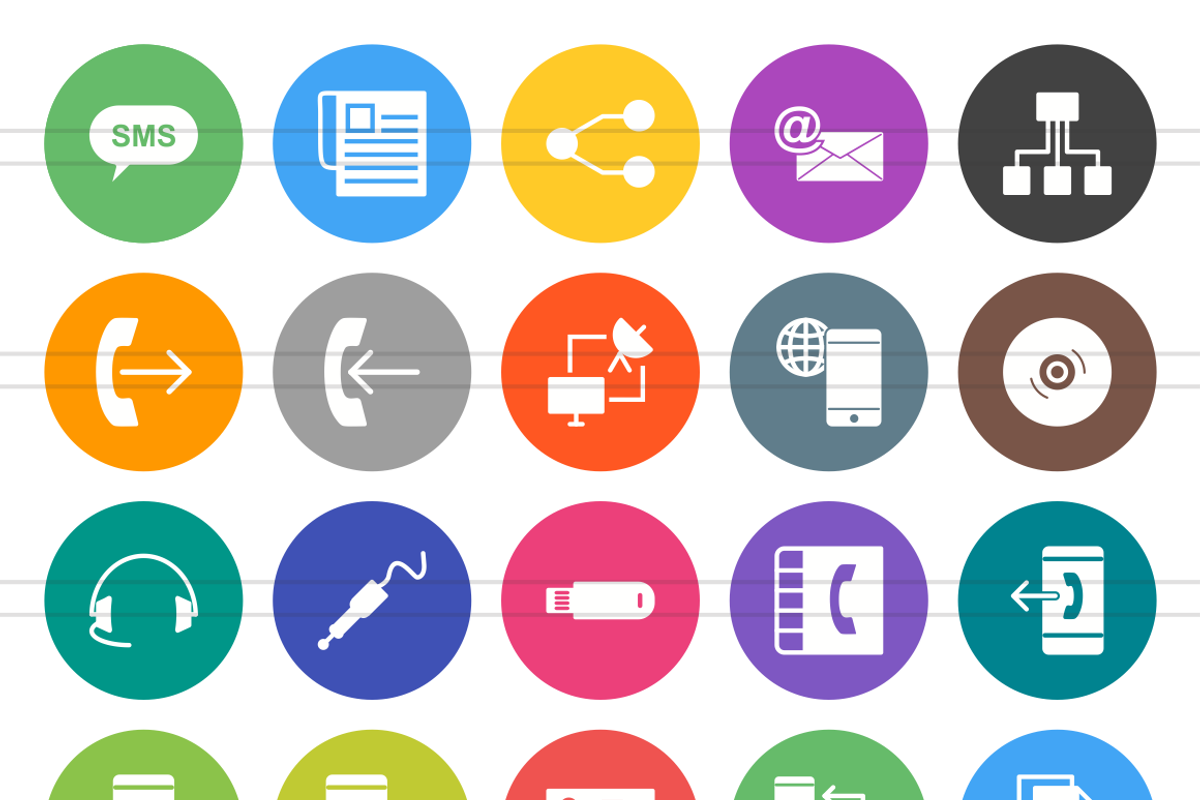 50 IT&Communication Flat Round Icons, an Icon by IconBunny