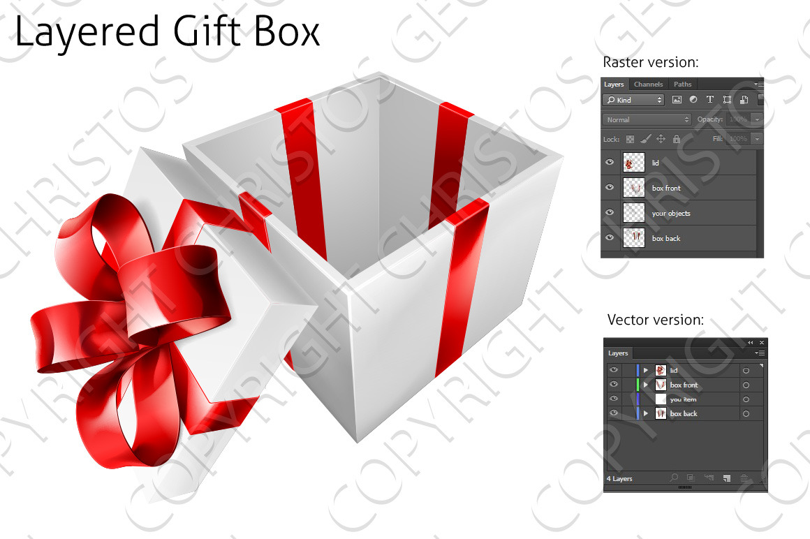 Layered Gift Box Illustration, a Decorative Illustration by Christos ...