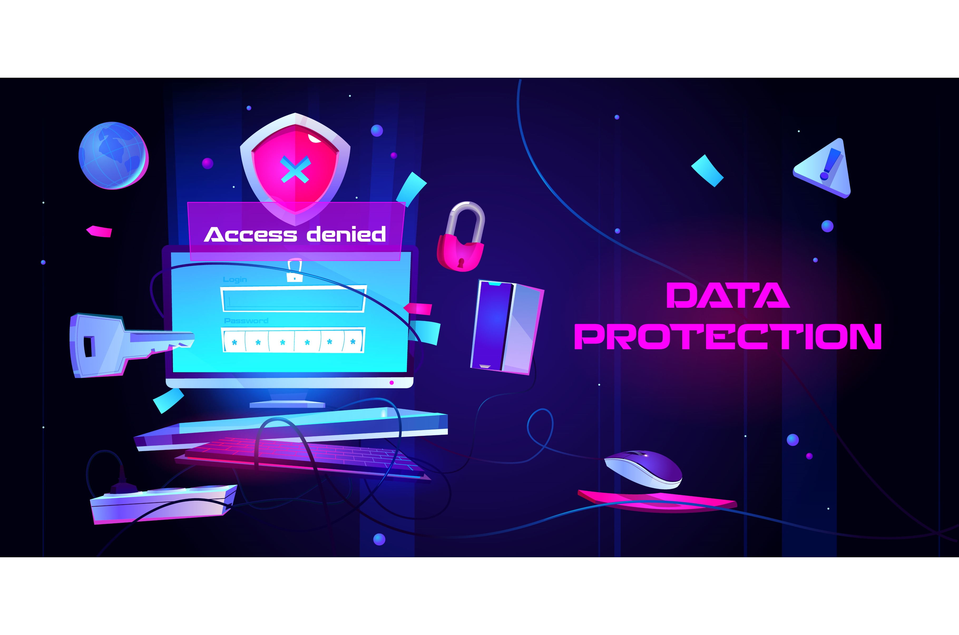 Personal data protection cartoon, a Finance Illustration by art PVP ...