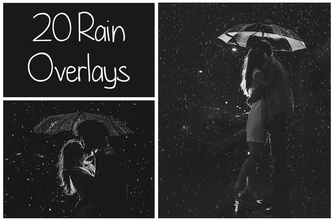 20 Rain Overlays, a Texture Graphic by LovePhotoMoment