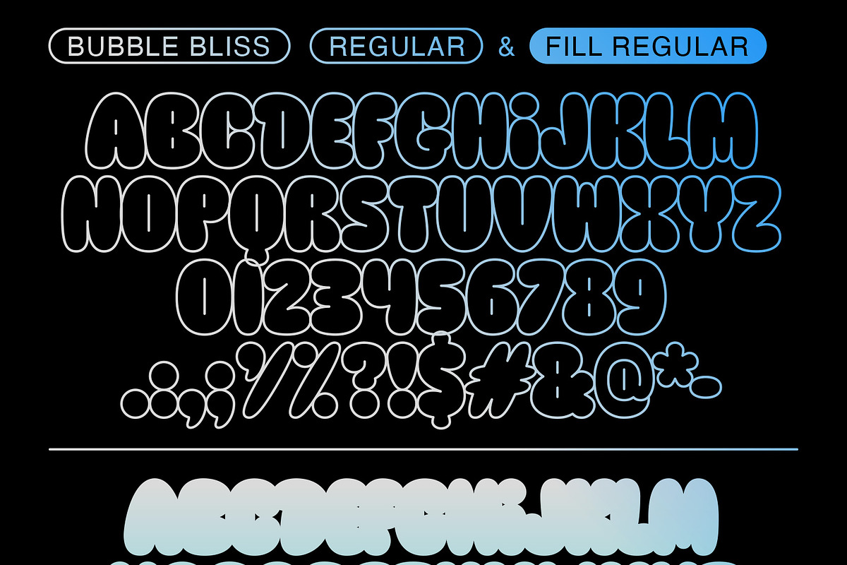 Bubble Bliss Typeface, a Font by MightySHORT