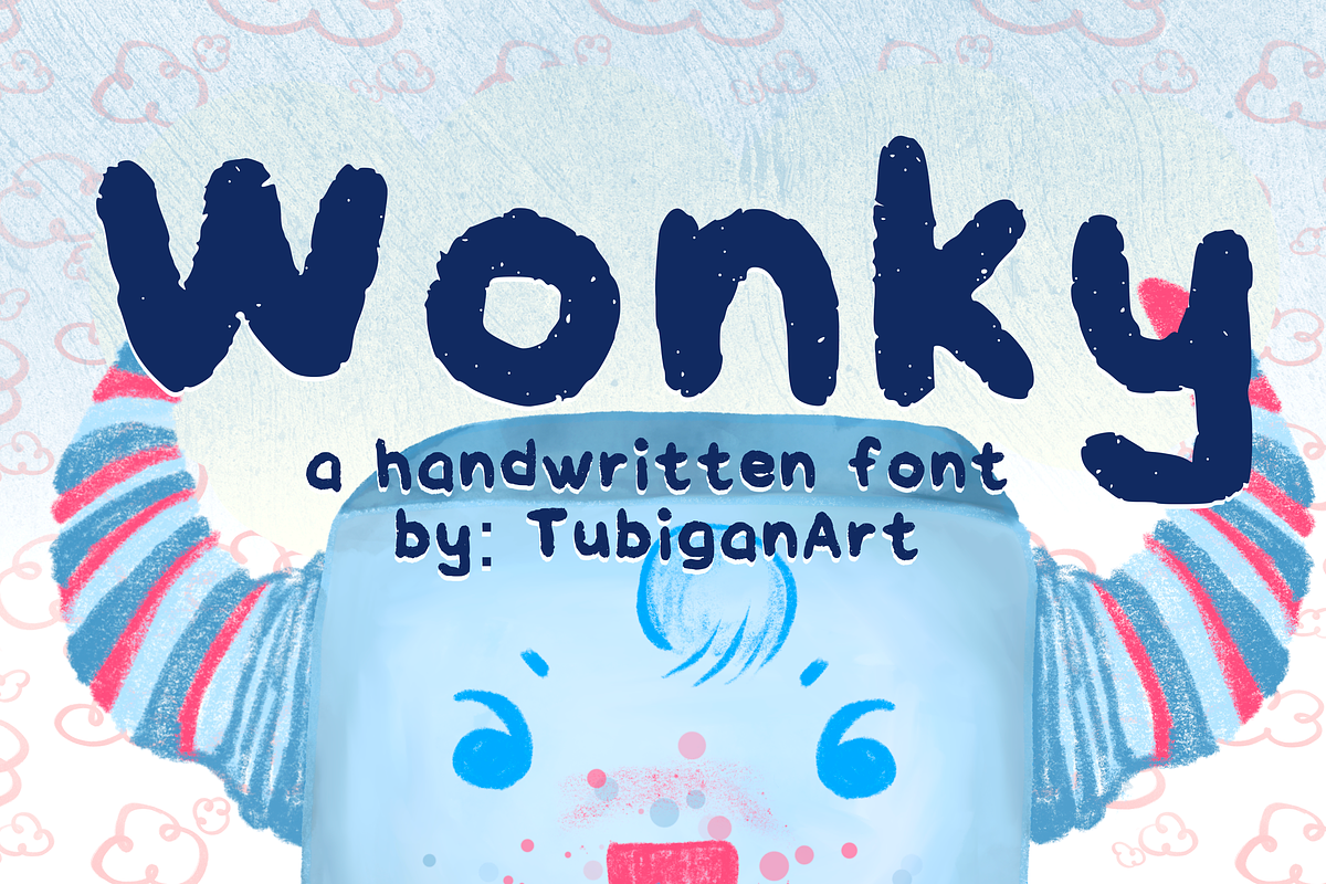 Wonky - handwritten playful font, a Sans Serif Font by Tubigan Art