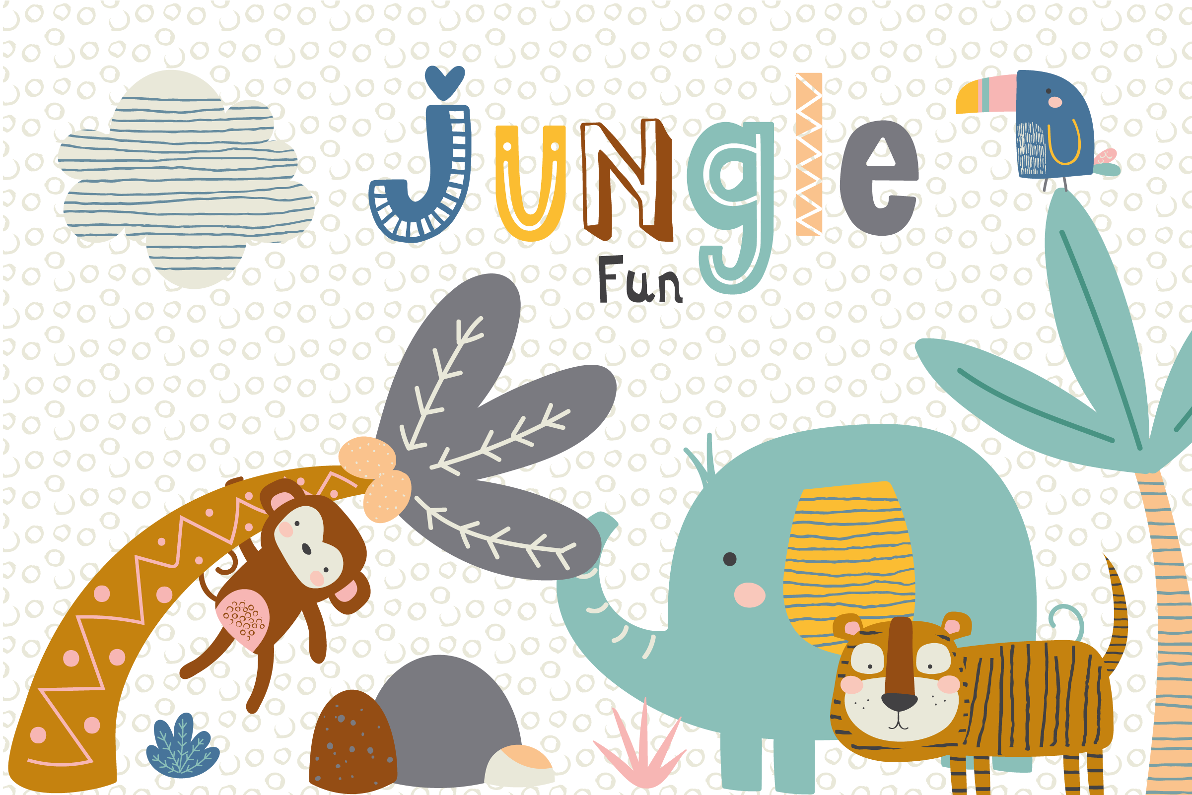 Jungle Fun set, an Animal Illustration by Poppymoondesign