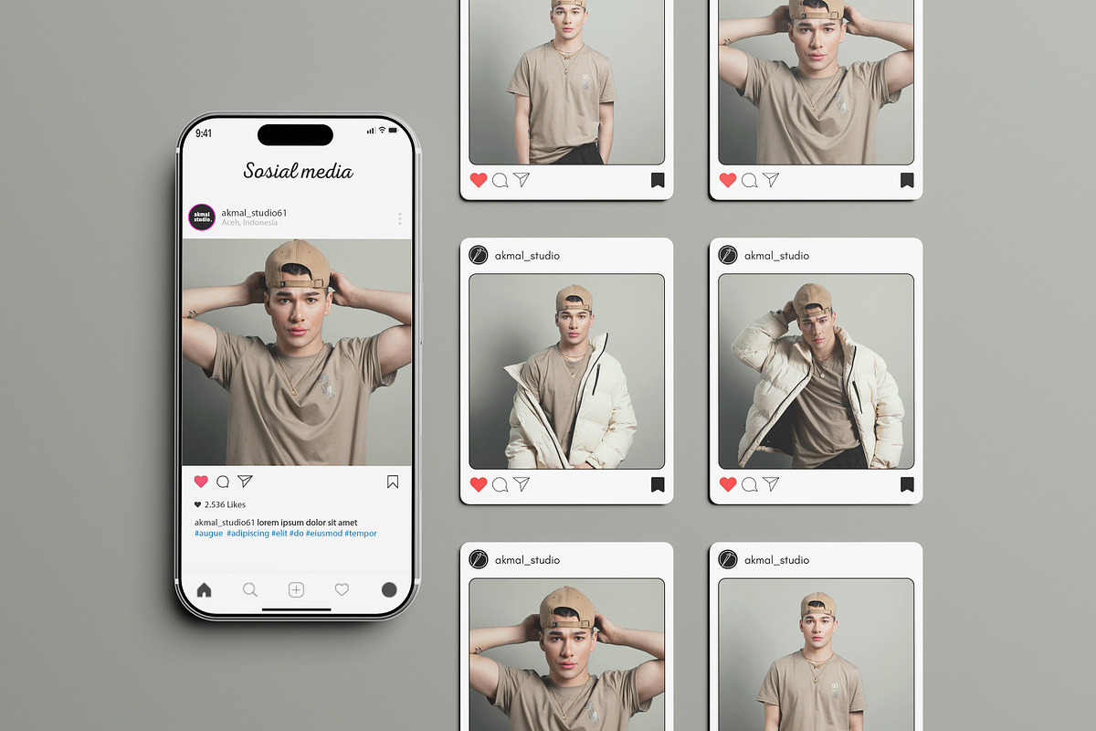 High Quality Social Media Mockup, a Product Mockup by AKMAL STUDIO
