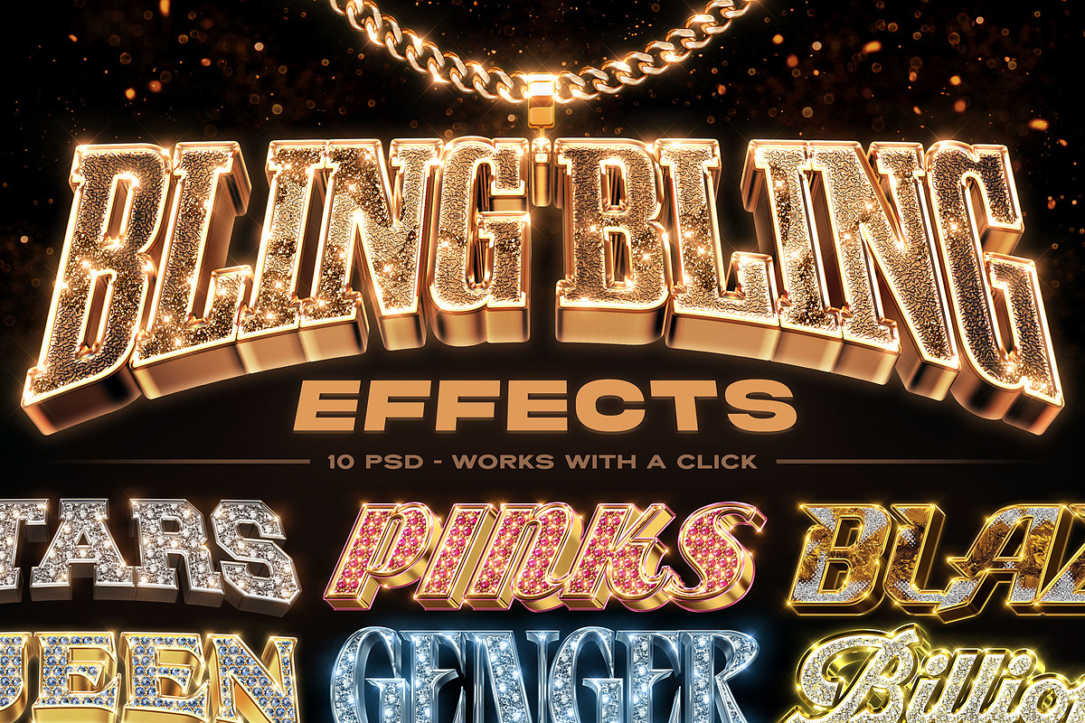 Bling Bling Logo and Text Effects, a Layer Style Add-On by Hyperpix Productions