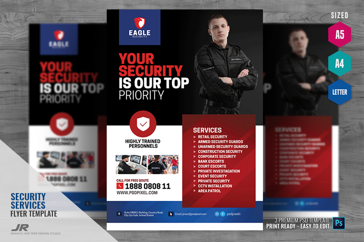 Private Security Flyer, a Flyer Template by PSDPixel