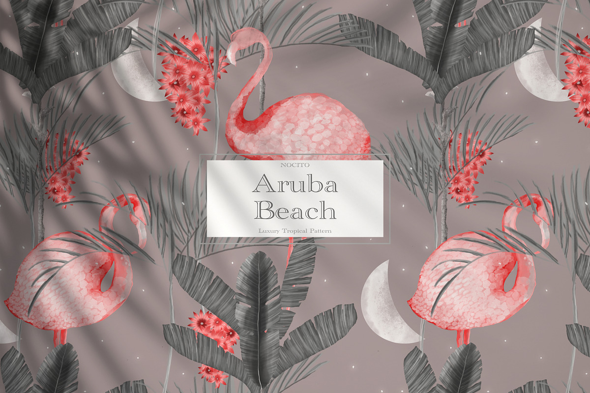 Aruba Beach Luxury Tropical Pattern, a Pattern Graphic by Nocito Design ...
