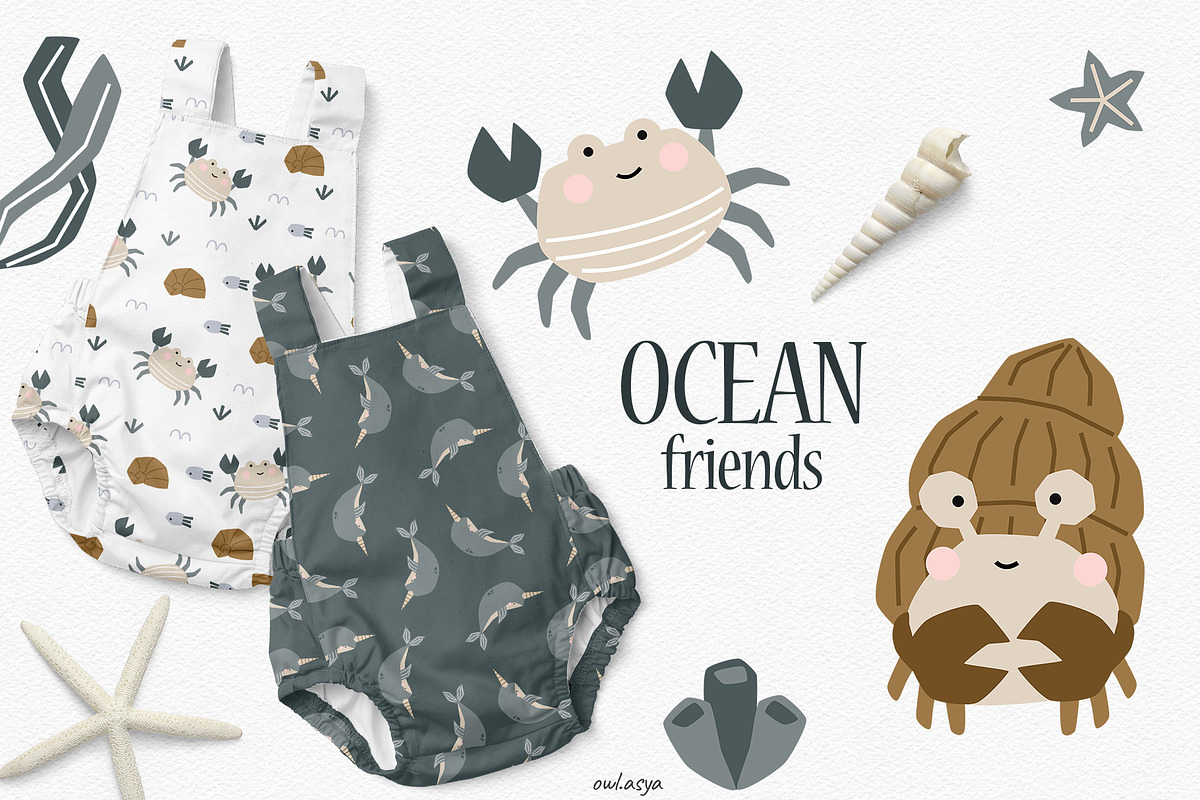 Ocean Friends Collection, a Graphic by owlasya