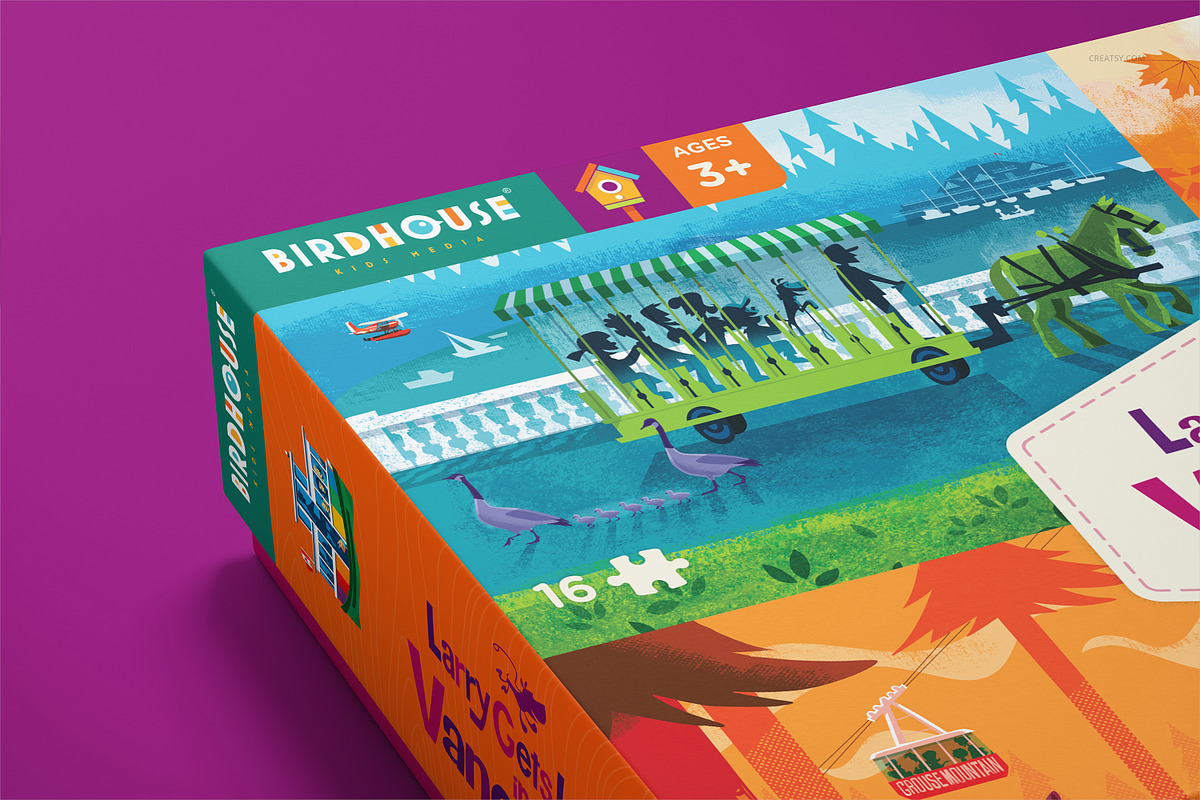 Puzzle Game Box Mockup Set, a Merchandise Mockup by creatsy5