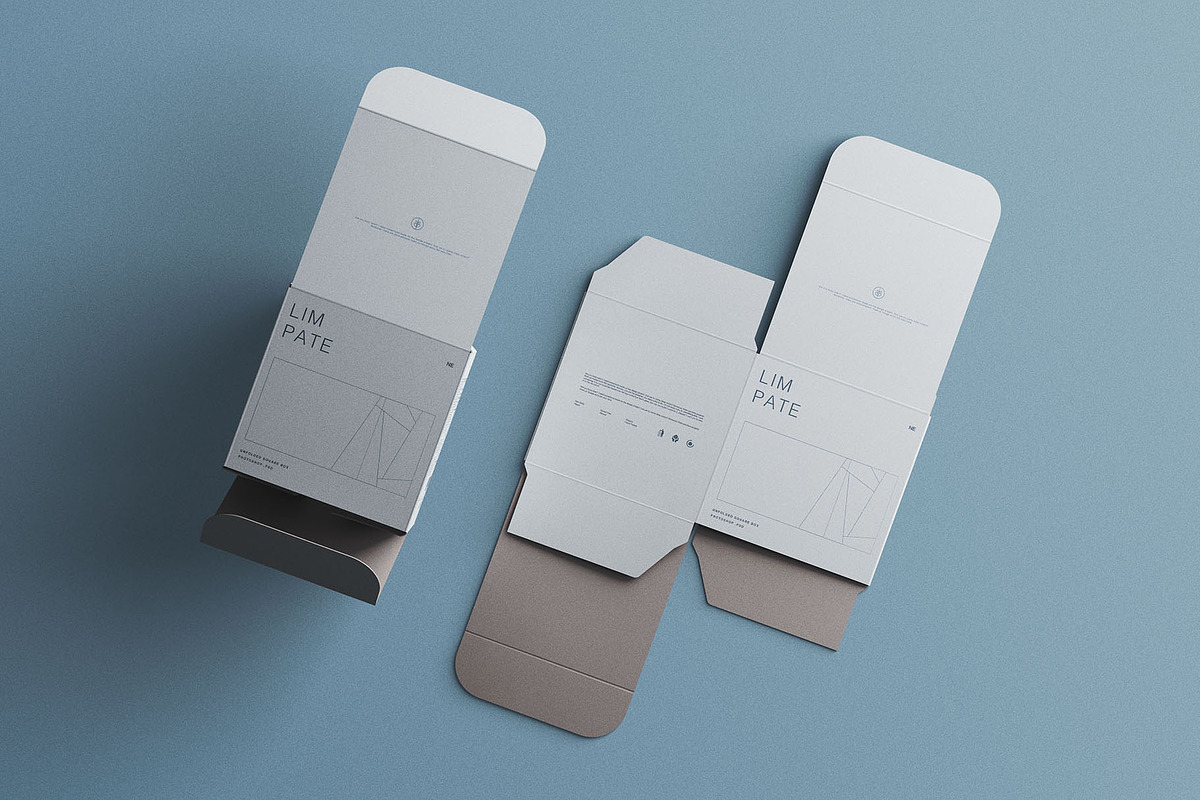 Unfolded Square Box Mockup, a Packaging Mockup by Graphic Pear