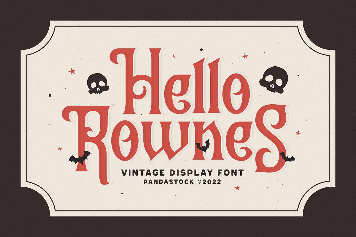 Hello Rownes - Vintage Horror Font, a Font by Imoodev