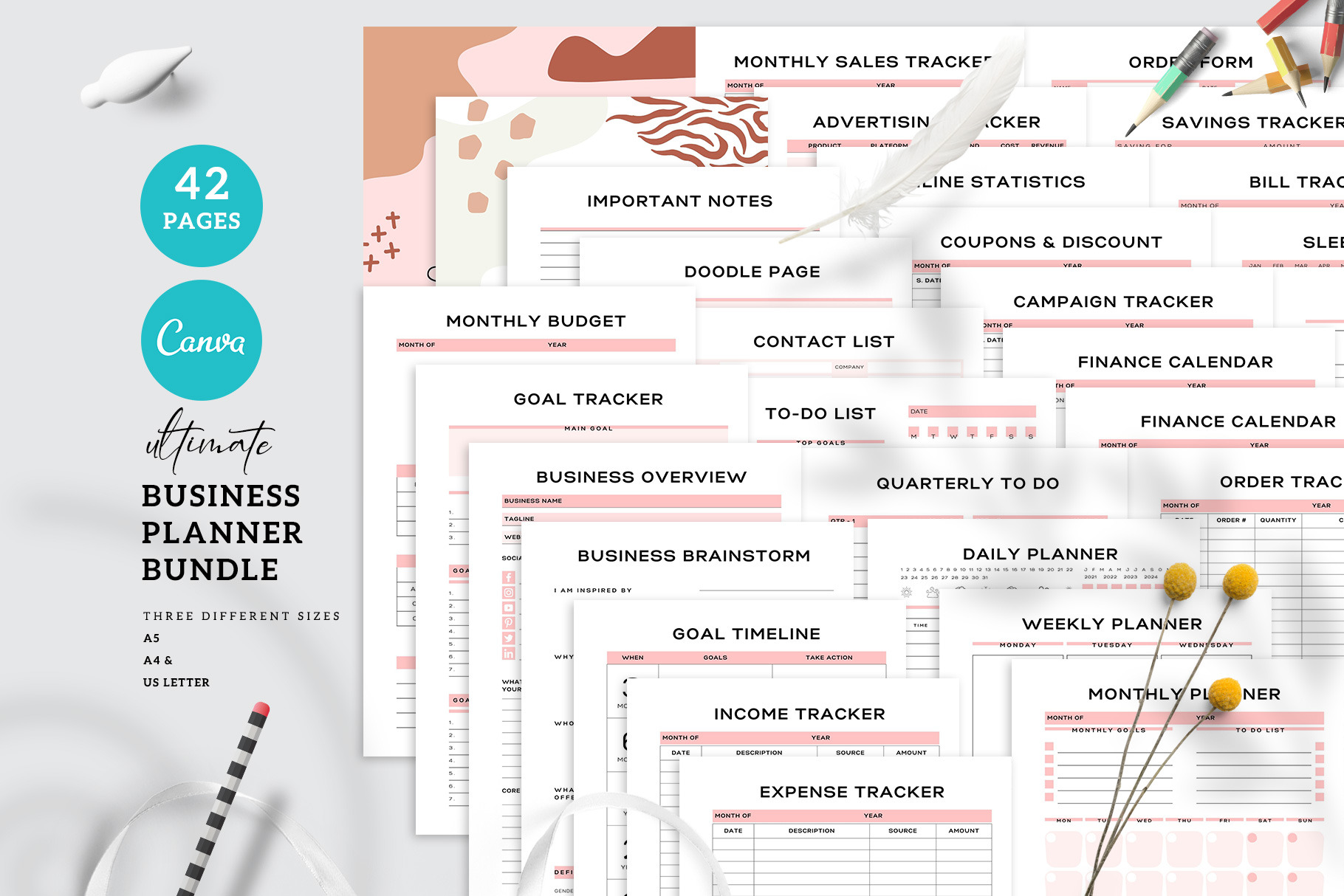 Editable Canva Business Planner Bundle