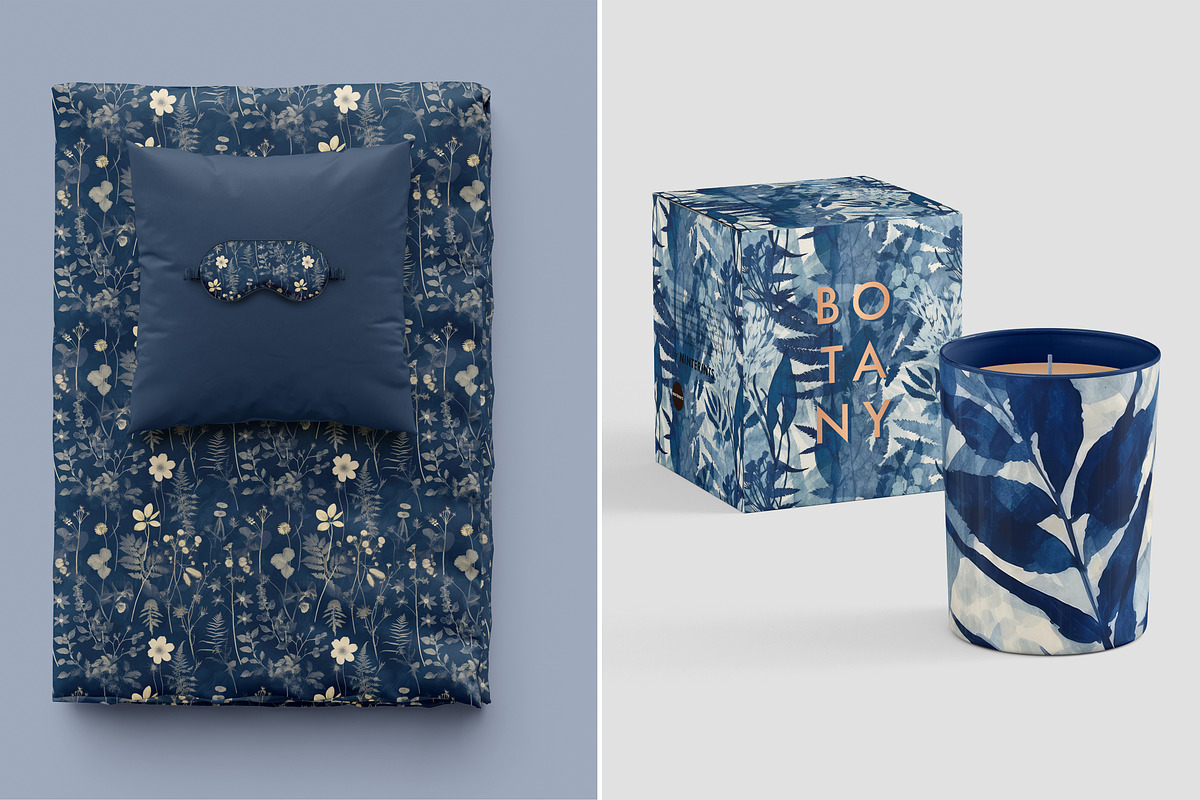 Cyanotype Botanical Patterns