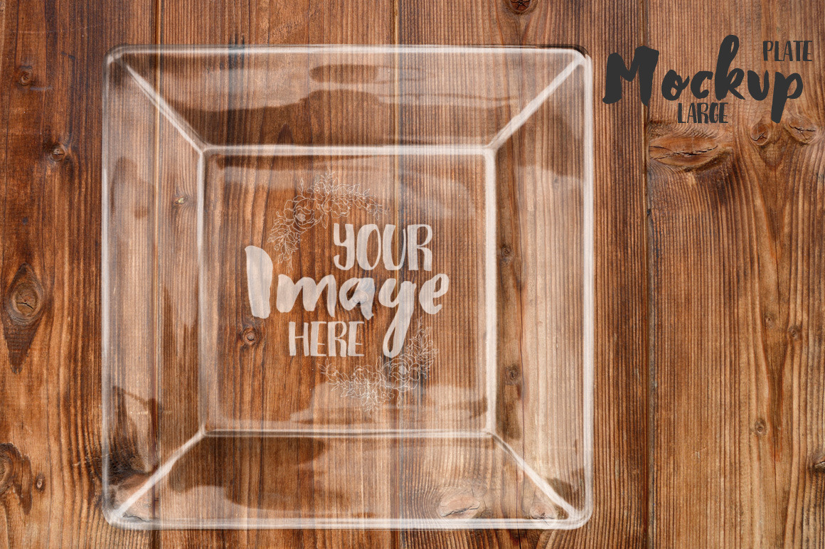 Large Square Glass Plate Mockup, a Product Mockup by StyledProductMockups