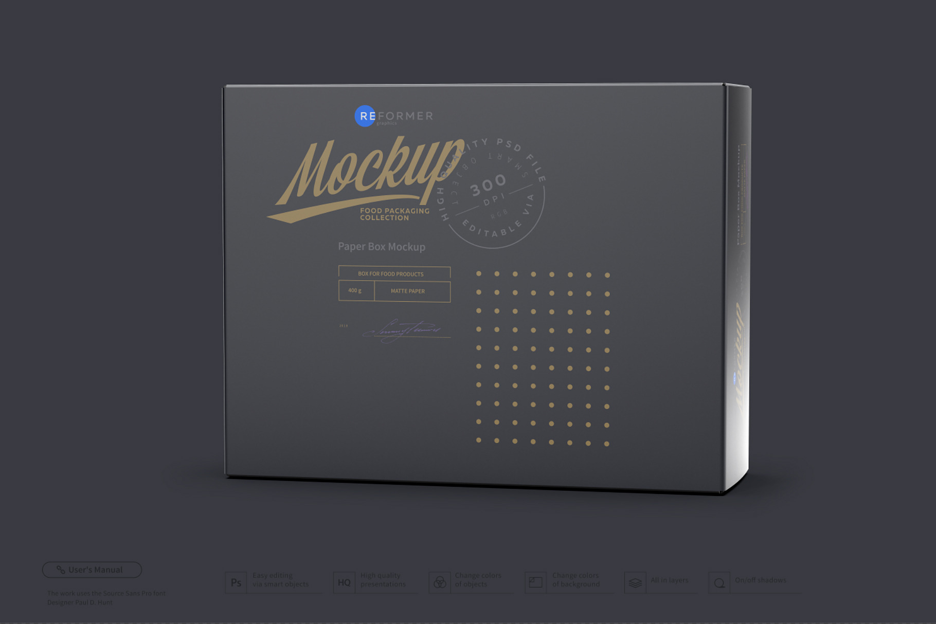 Black Cardboard Box Mockup, a Packaging Mockup by Reformer Mockup
