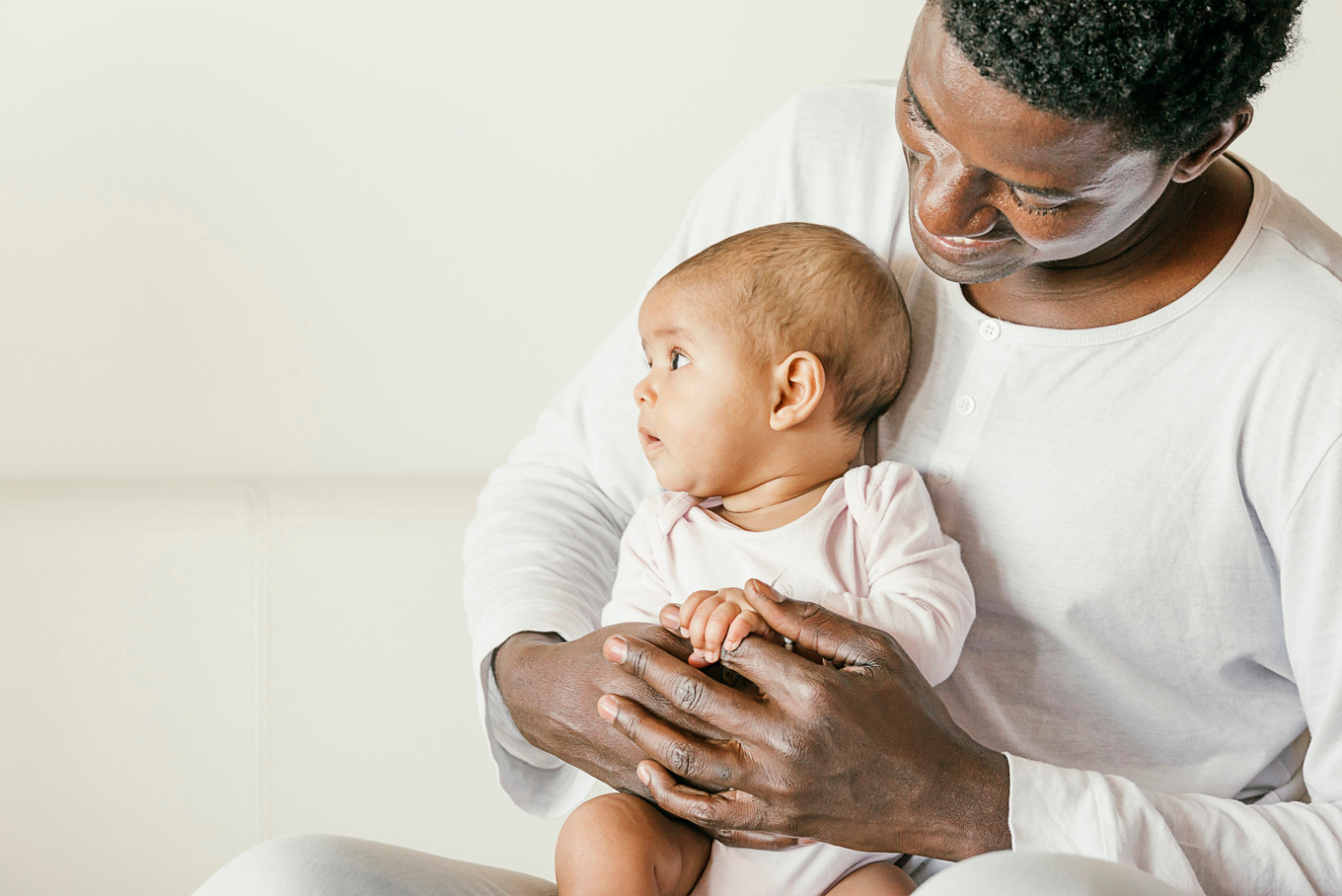 Happy father with his baby at home featuring baby, boy, and child, a ...