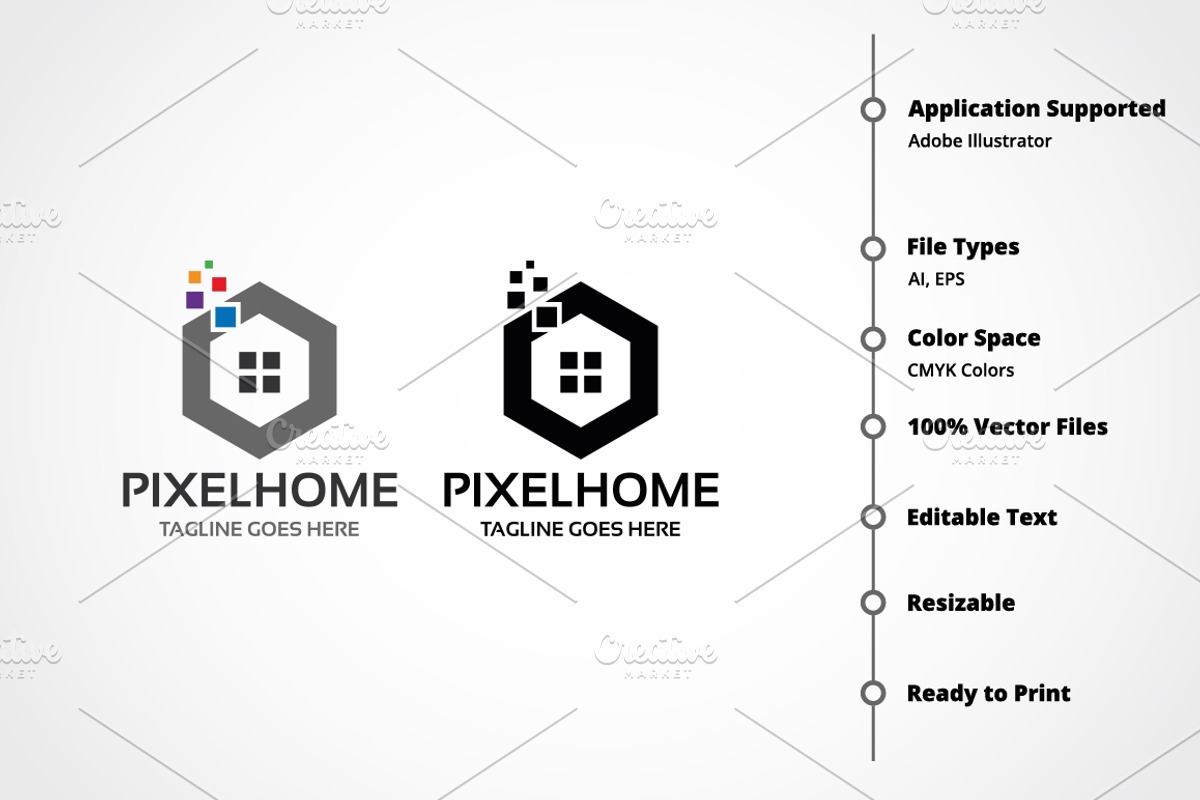Pixel Home Logo, a Branding & Logo Template by Design_Planet