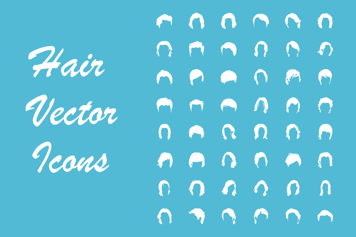 Hair Vector Icons | Solid Icons ~ Creative Market