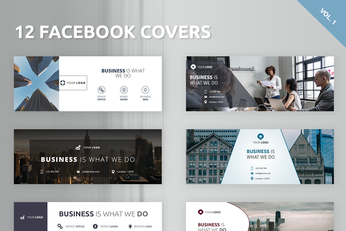 12 Facebook Covers, a Social Media Template by Creatricks