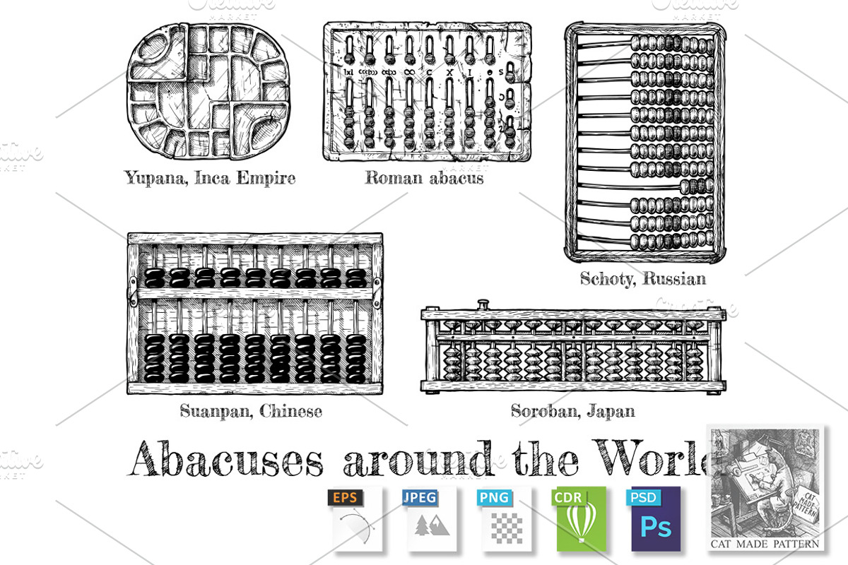 illustration of different Abacus, an Education Illustration by ...