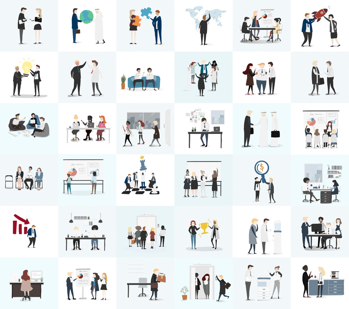 Illustration of business people | Work Illustrations ~ Creative Market