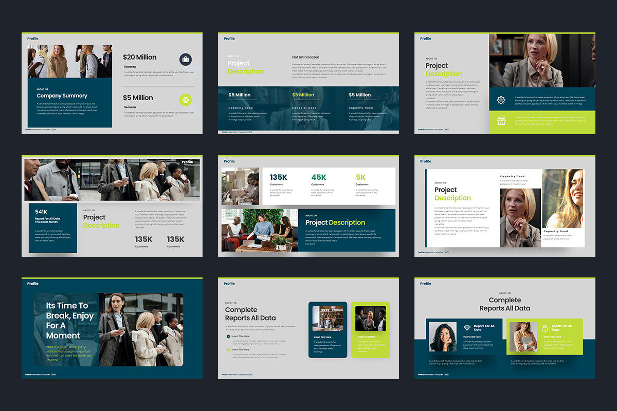 Profile Google Slides Templates, a Presentation Template by Stock Shape