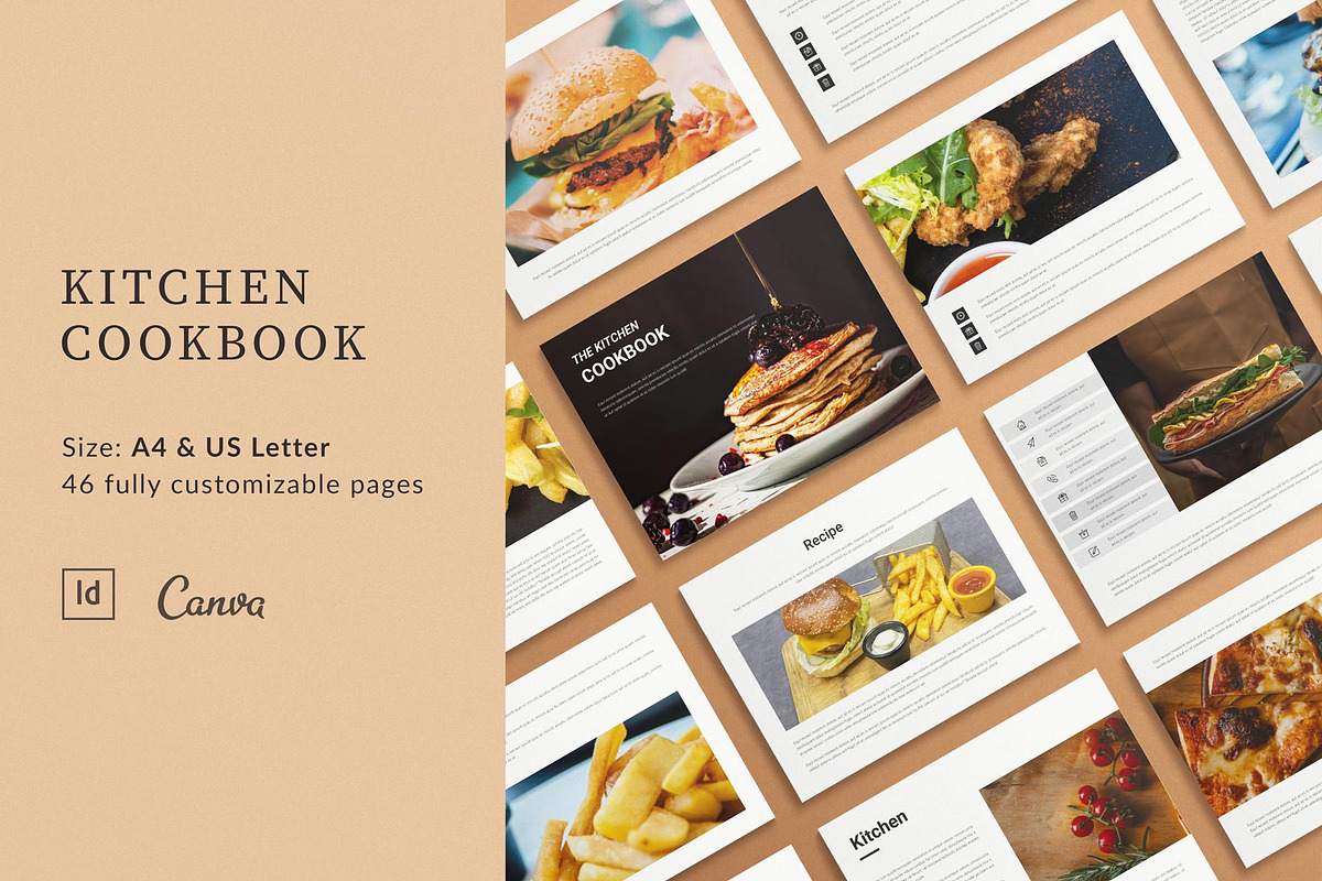 Kitchen Cookbook Template Landscape, a Brochure Template by TemplatesForest