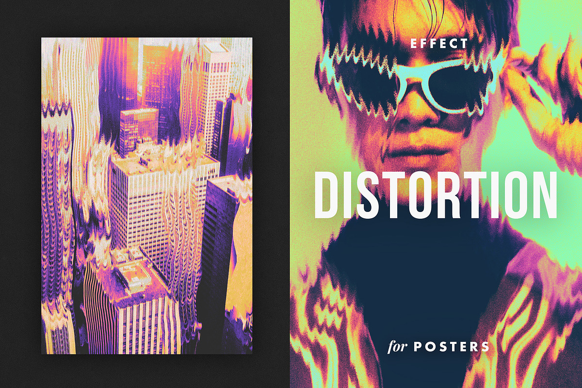 Distortion Poster Photo Effect, a Layer Style Add-On by Design Squad