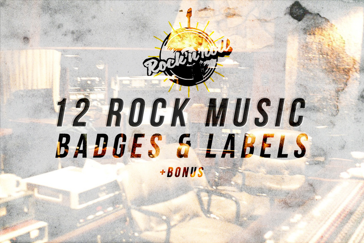 12 ROCK MUSIC LOGOS, an Illustration by Roman Paslavsky