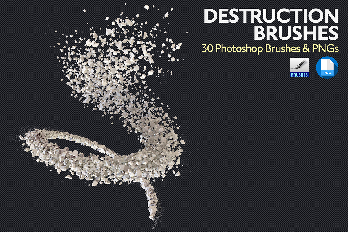 Destruction PS Brushes and PNGs, a Brush Add-On by Creative Graphics