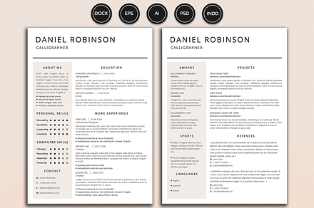 Resume / CV - "Alex" | Resume Templates ~ Creative Market