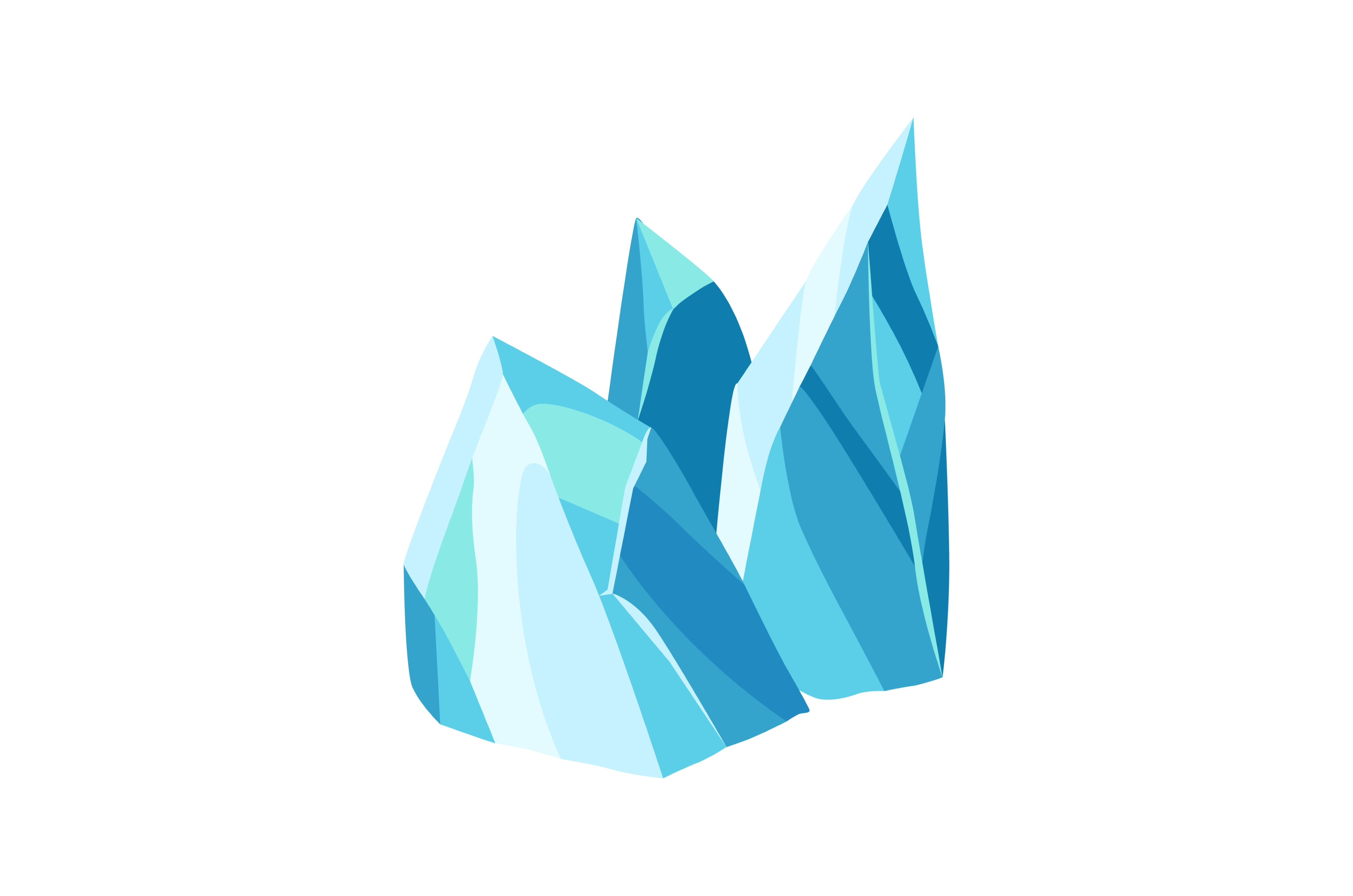 Cartoon ice crystals. Cold frozen | Decorative Illustrations ~ Creative ...
