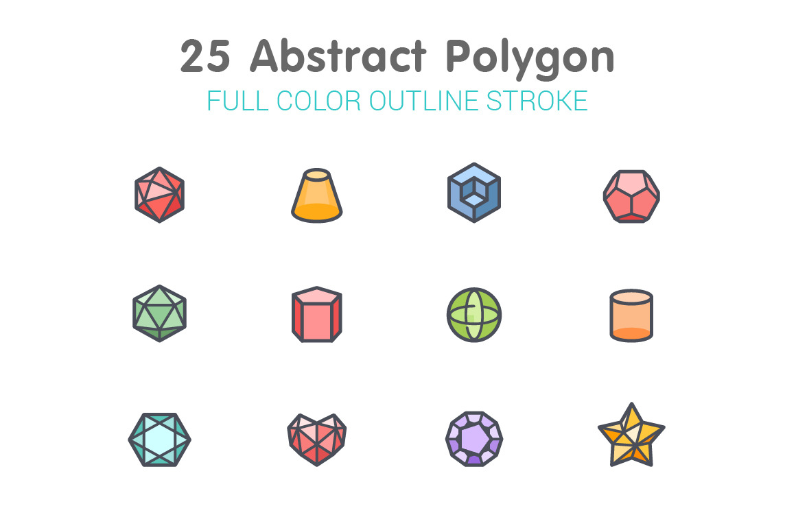 Abstract Polygon Line with Color, an Icon by WORAKAMON Design Studio