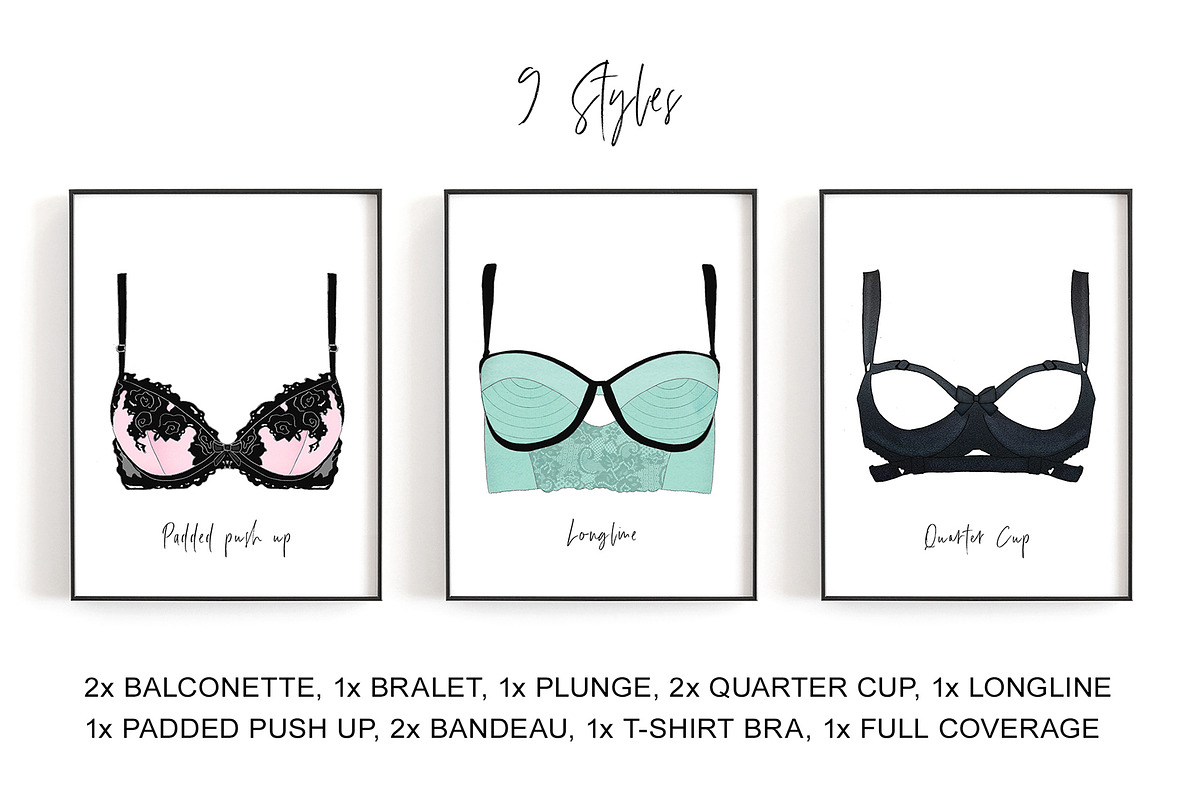 12 BRA ILLUSTRATIONS + STYLE GUIDE, an Illustration by Laura Hickman