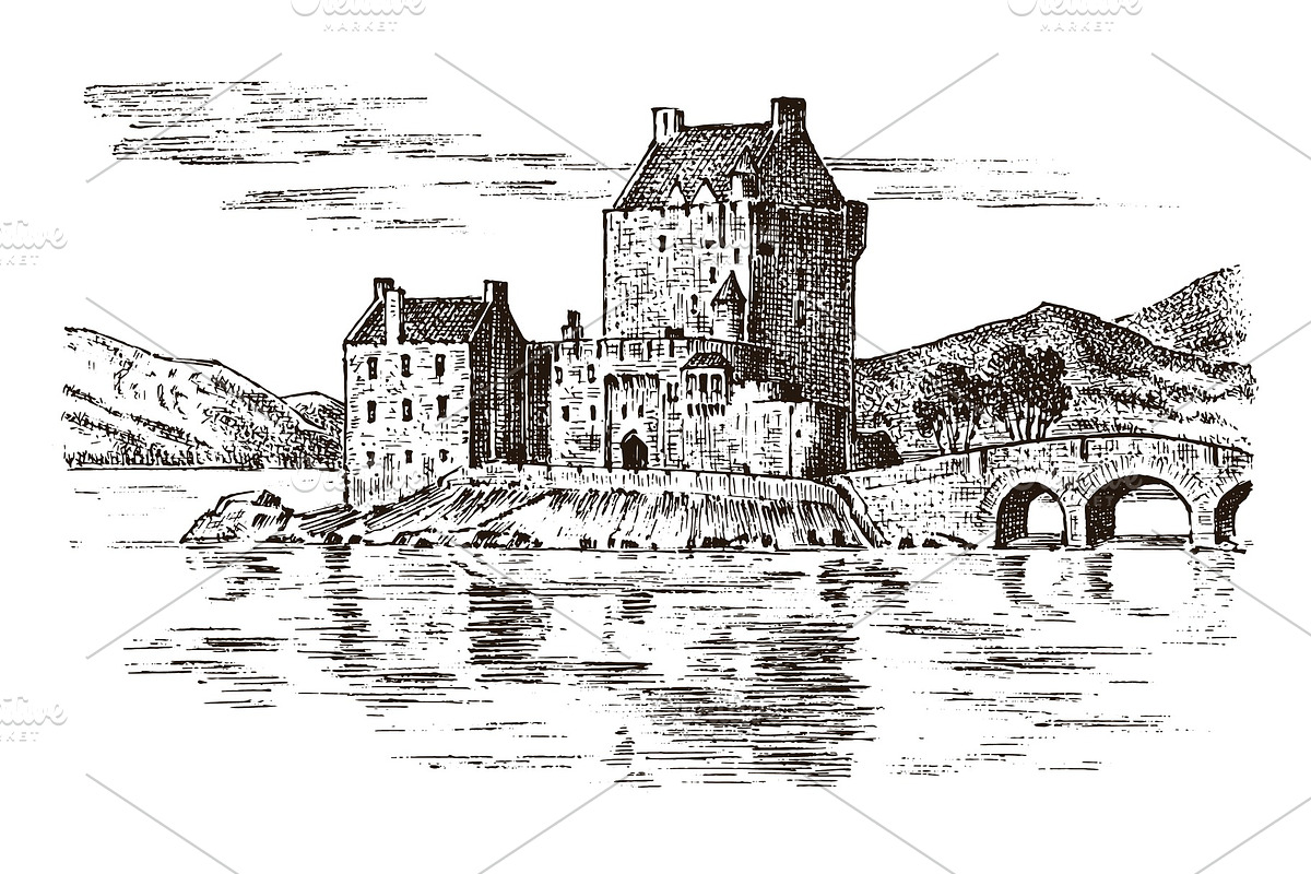 Vintage Castle in Scotland, an Illustration by Arthur Balitskiy