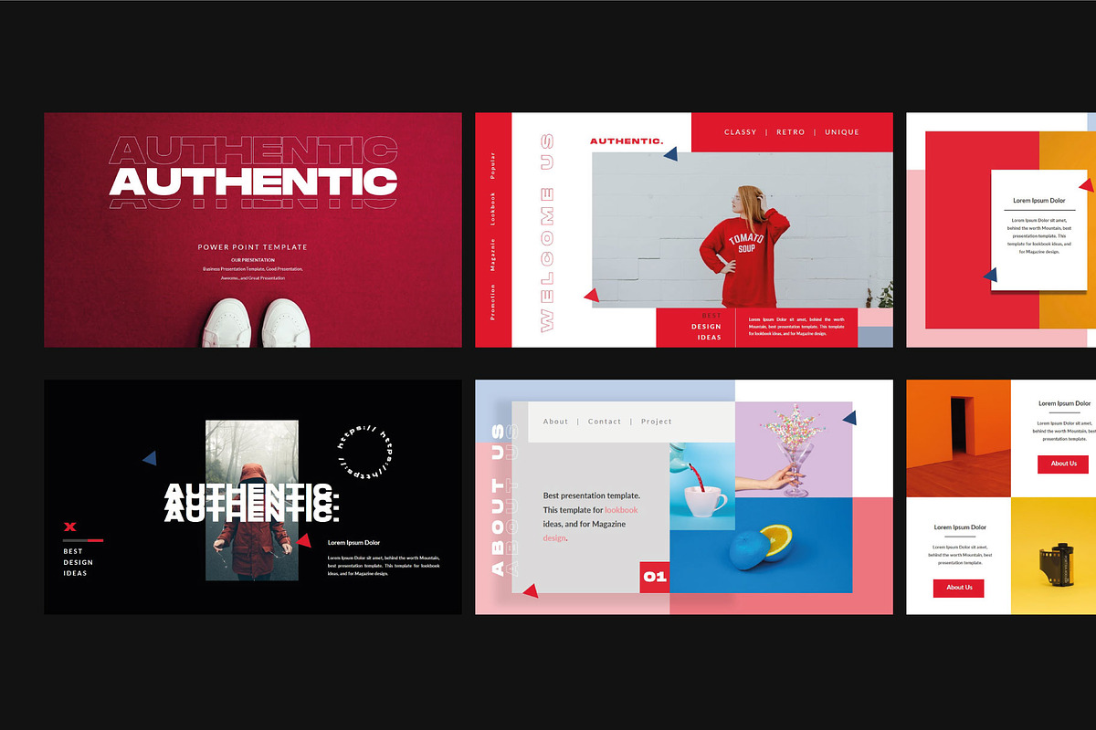 AUTHENTIC Powerpoint Template, a Presentation Template by Rocket Template