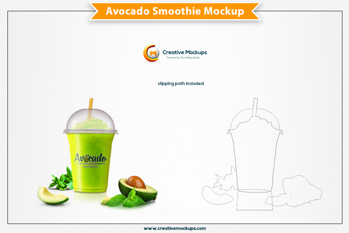 Avocado Smoothie Mockup, a Product Mockup by Plus Media